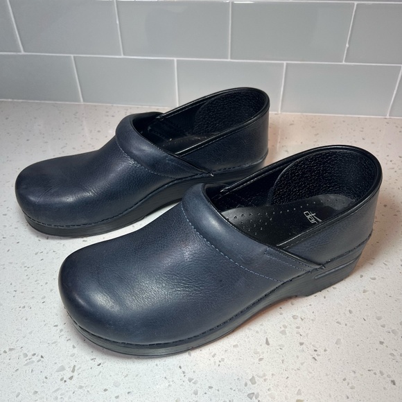 Dansko | Shoes | Dansko Professional Clog Navy Blue Slip On Leather ...
